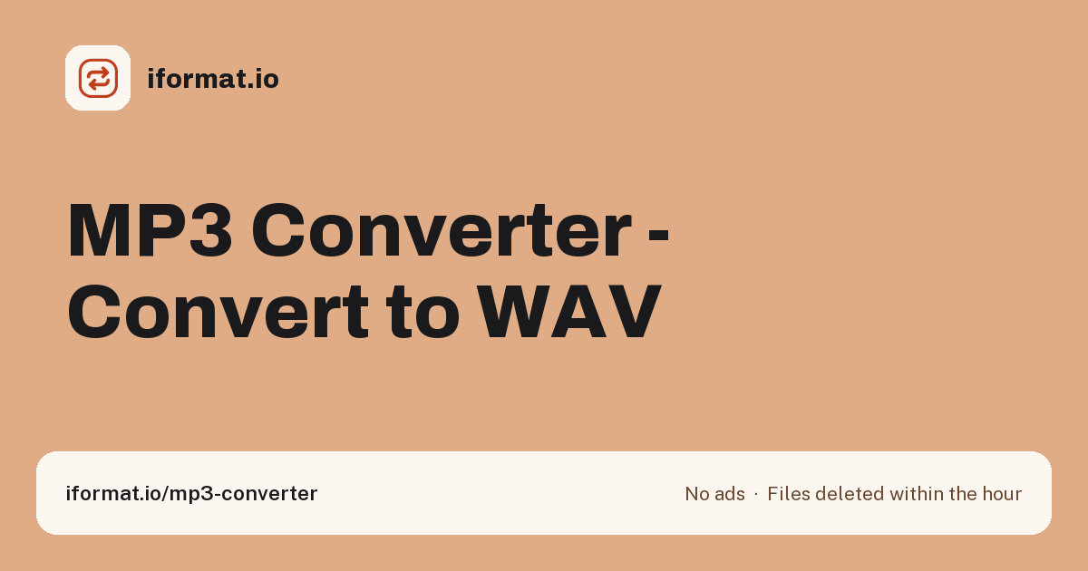 Free Online MP3 Converter - Convert MP3 Audio Files