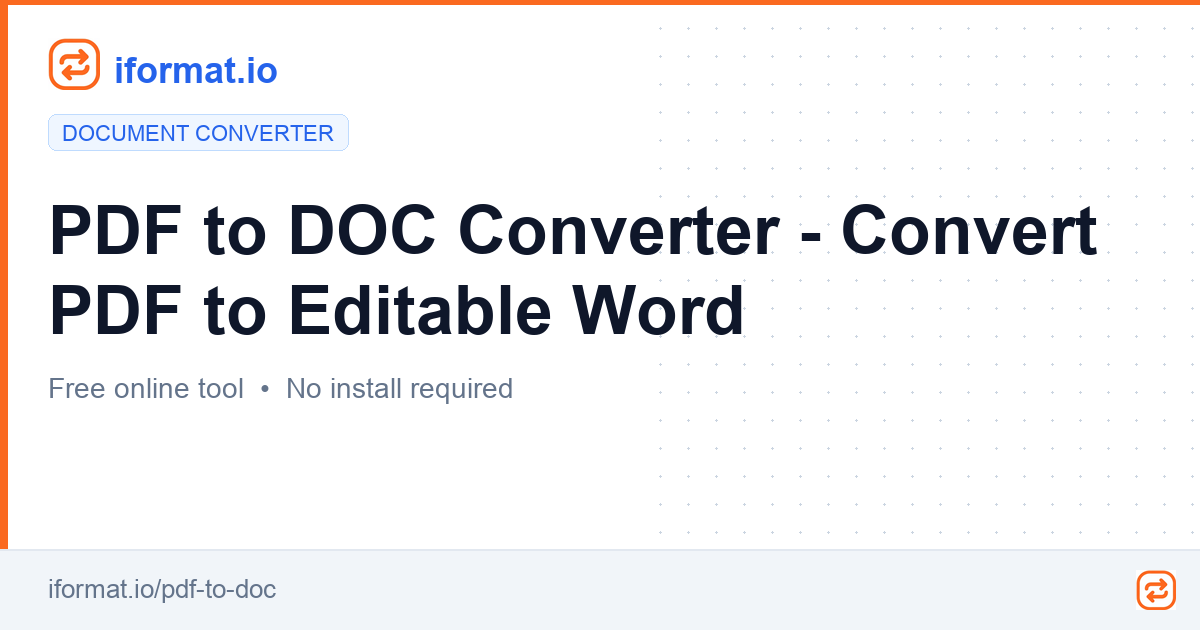 PDF to DOC Converter - Convert PDF to Editable Word